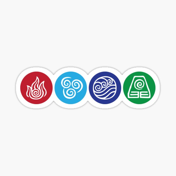 "Avatar Element Symbols - Long Circles" Sticker for Sale by ONI ...