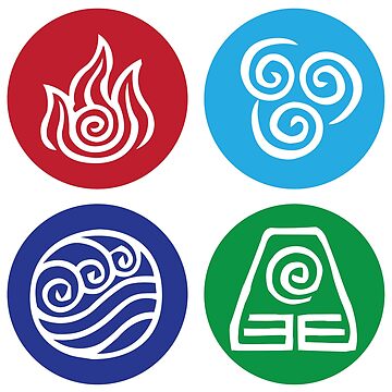 "Avatar Element Symbols - Square Circles" Sticker for Sale by ONI ...