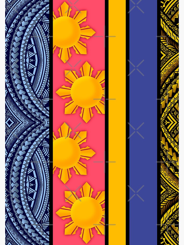 "Pinoy Tribal Design Pattern Tattoo Filipino Textile Philippine Flag ...