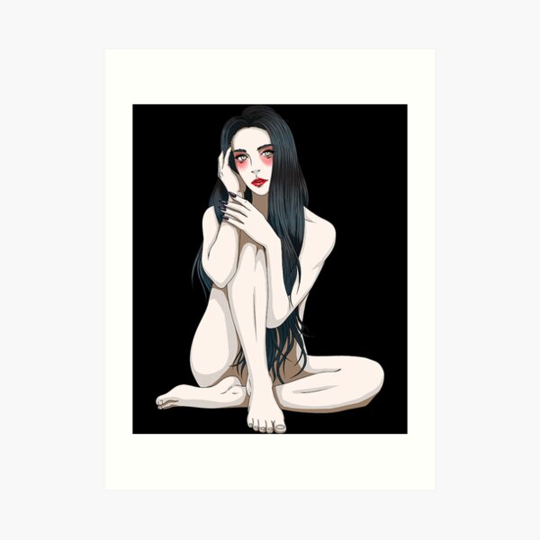 Vampire Woman Pretty Beauty Nude Art Goth Grunge Art Print For Sale