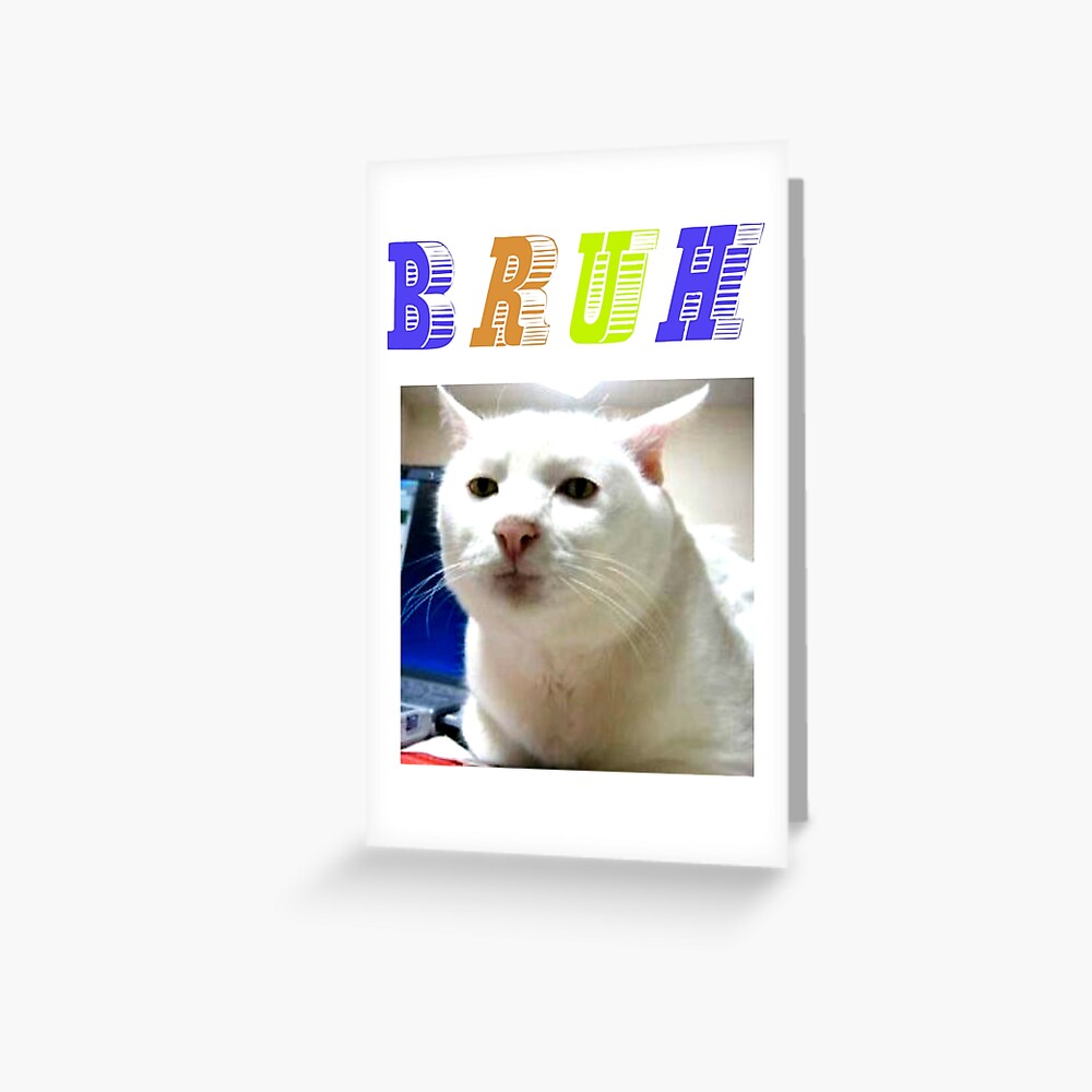 "Bruh Cat | Cursed Cat | Cat Meme | Bruh Moment | Smudge" Greeting Card ...