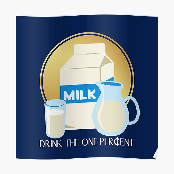"Fight poverty "Drink the One Percent" Milk Carton" Poster for Sale by ...