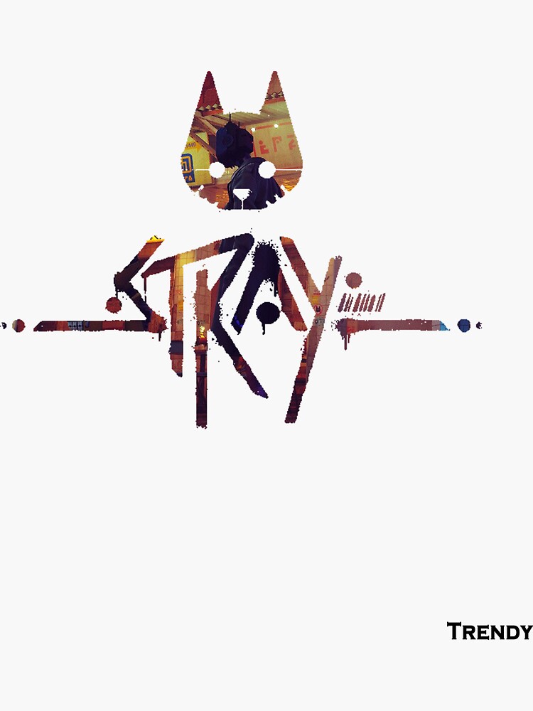 "Stray Cat Game Logo Design Trendy Store" Sticker for Sale by AlienXyog ...