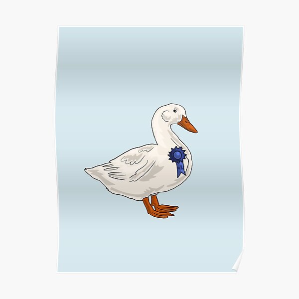 "#1 duck, duck with ribbon, winner duck" Poster for Sale by ...