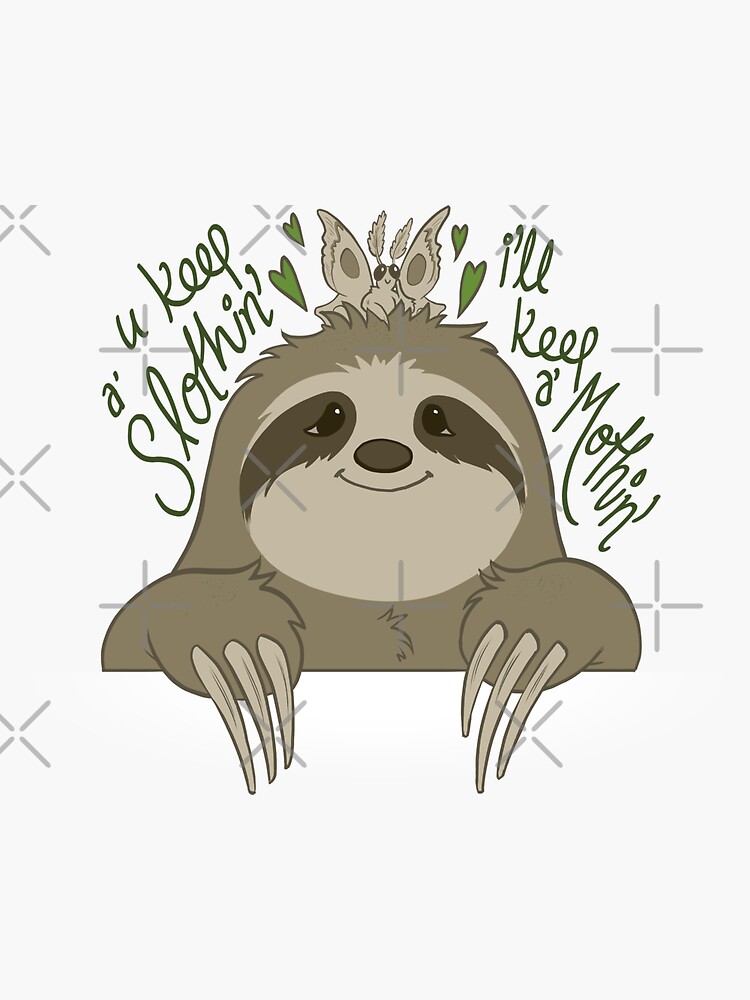 "Sloth Moth" Sticker for Sale by jammyness | Redbubble