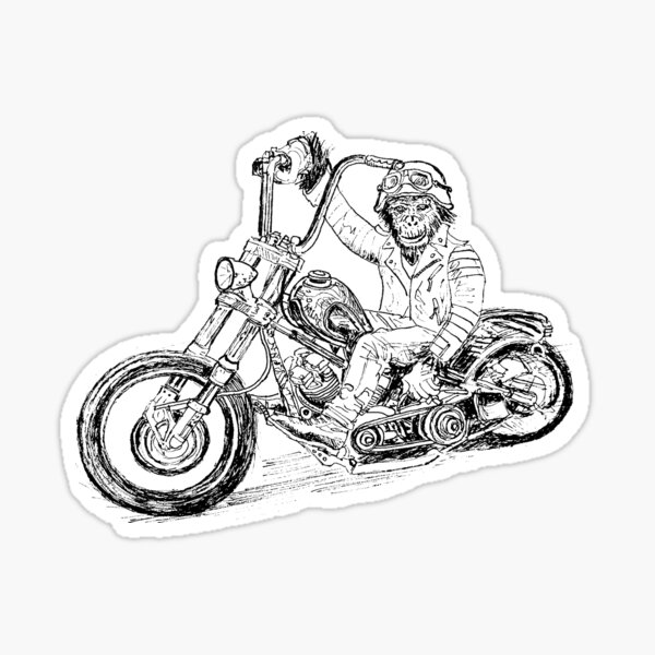 "Monkey Rider " Sticker for Sale by SketchPrimitive | Redbubble