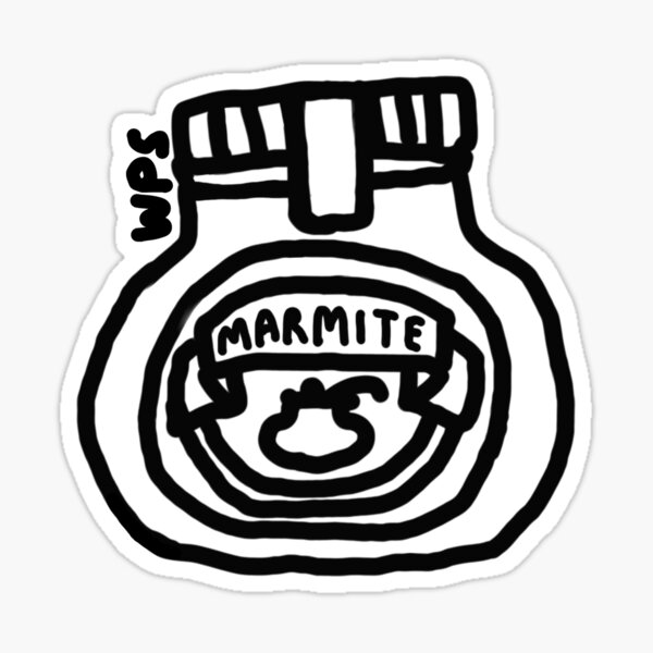 "Marmite" Sticker for Sale by WhenPigsSwim | Redbubble