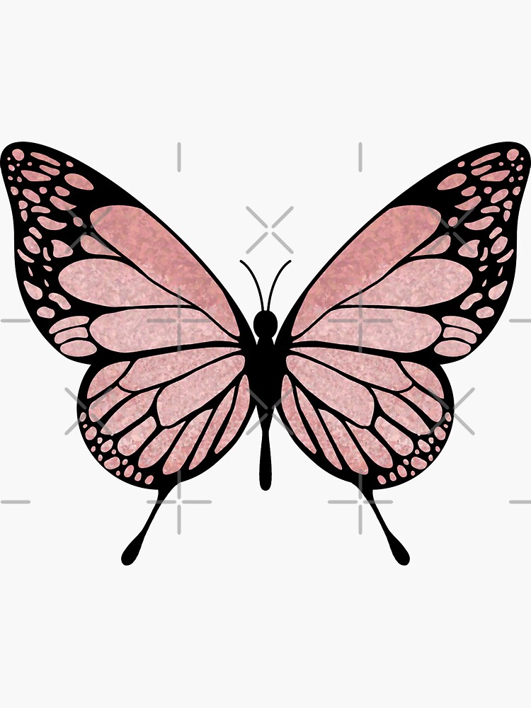 "Rose Pink Butterfly " Sticker for Sale by CherieArts | Redbubble