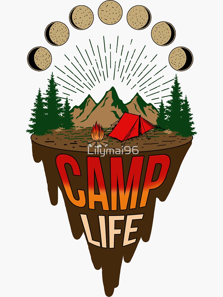 "Camp Life" Sticker for Sale by Lilymai96 | Redbubble