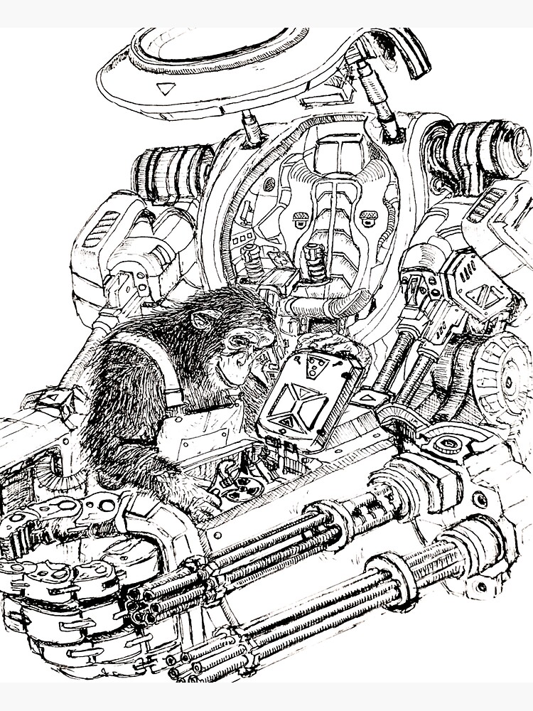 "Engineer Monkey " Sticker for Sale by SketchPrimitive | Redbubble