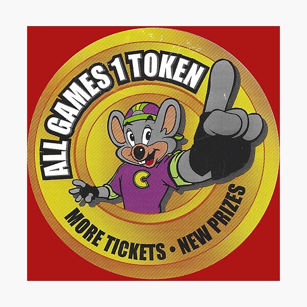 Lámina fotográfica «Vintage auténtico Chuck E Cheese Todos los juegos 1 ...