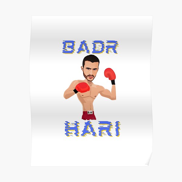 "Badr Hari" Poster for Sale by DrawingAndText | Redbubble