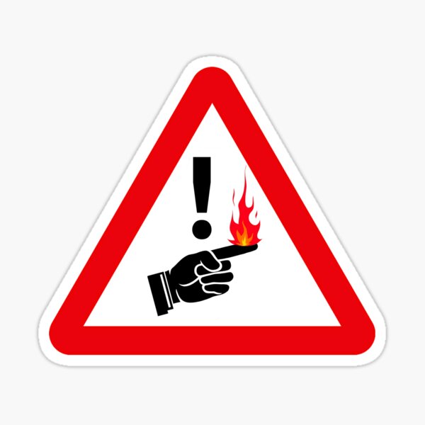 "High Temperature Warning Triangle" Sticker for Sale by RonMarton ...