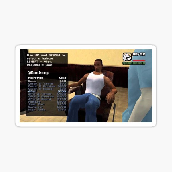 "CJ haircut " Sticker for Sale by AestheticAnimee | Redbubble