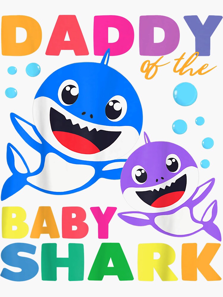 "Daddy Of The Baby Shark Birthday Daddy Shark" Sticker for Sale by ...