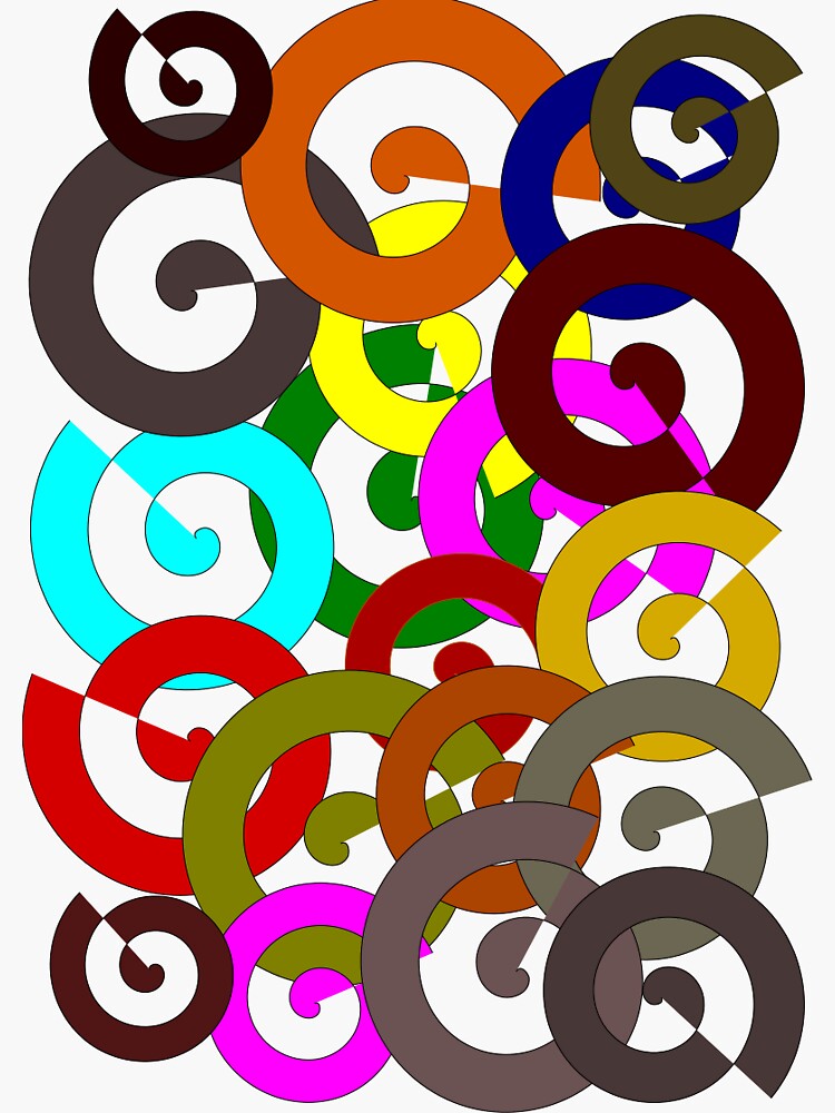 "Different sizes of colored spirals" Sticker for Sale by Elismana | Redbubble
