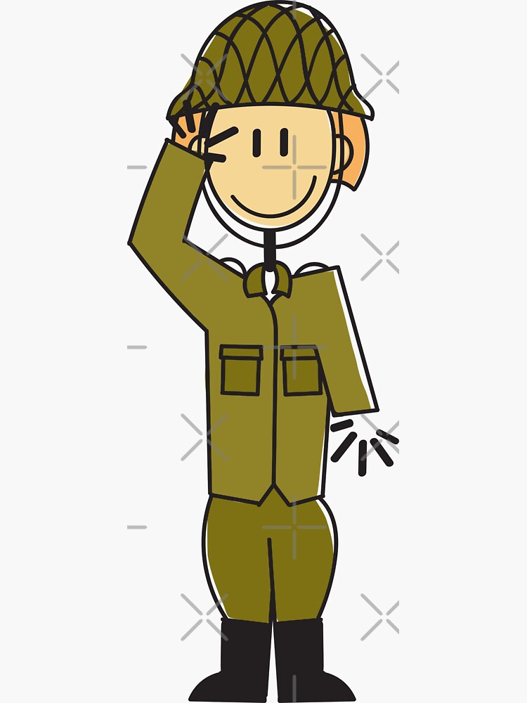 "Cute Girl in Army Saluting" Sticker for Sale by SpecAli | Redbubble