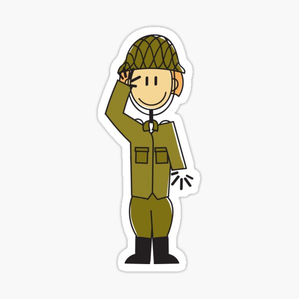 "Cute Girl in Army Saluting" Sticker for Sale by SpecAli | Redbubble