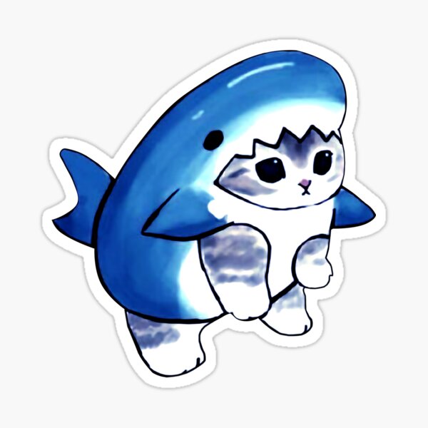 "Cute Shark Cat" Sticker for Sale by Internetan | Redbubble