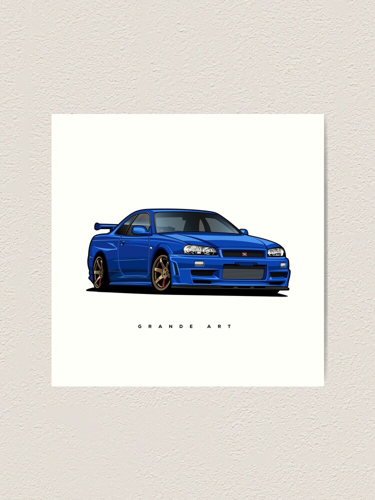 "Nissan Skyline R34 GT-R" Art Print for Sale by -GrandeArt- | Redbubble