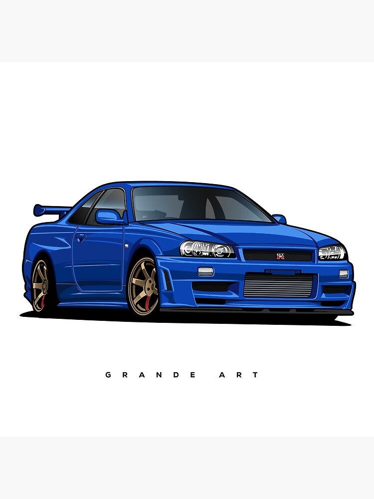 "Nissan Skyline R34 GT-R" Art Print for Sale by -GrandeArt- | Redbubble