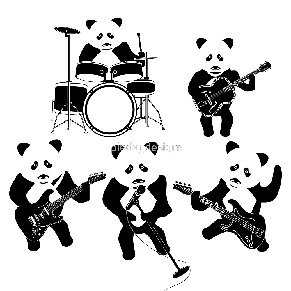 "Panda Rock Panda" by piedaydesigns | Redbubble