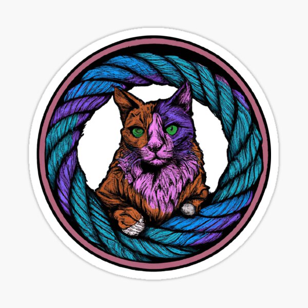"Cat Round Sticker" Sticker for Sale by mofily | Redbubble