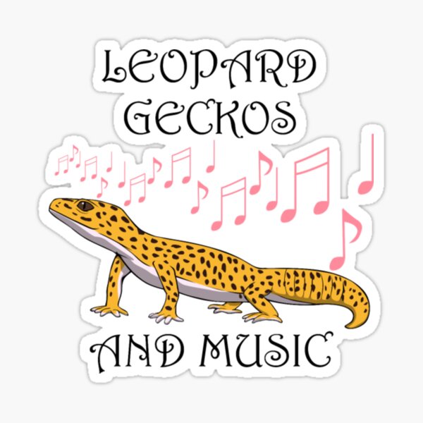 "Music and Leopard Geckos Musician Notes Lizard" Sticker for Sale by ...