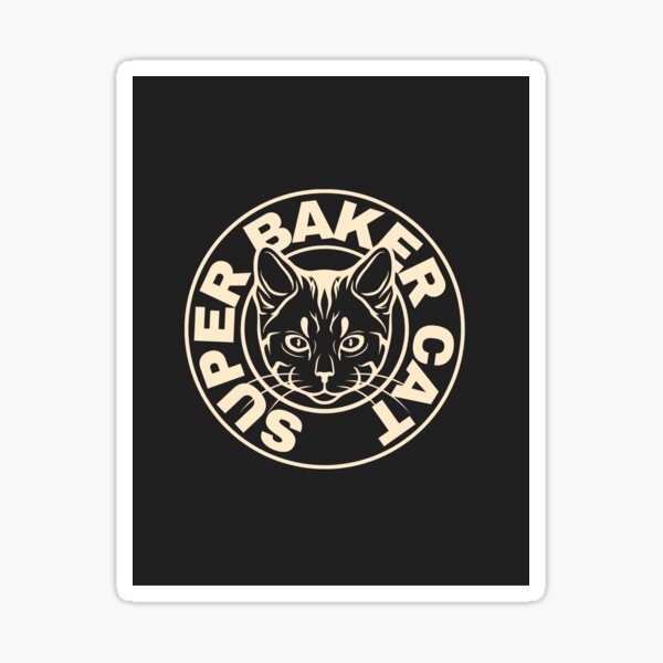 "Super baker cat biscuit" Sticker for Sale by djal-lk | Redbubble
