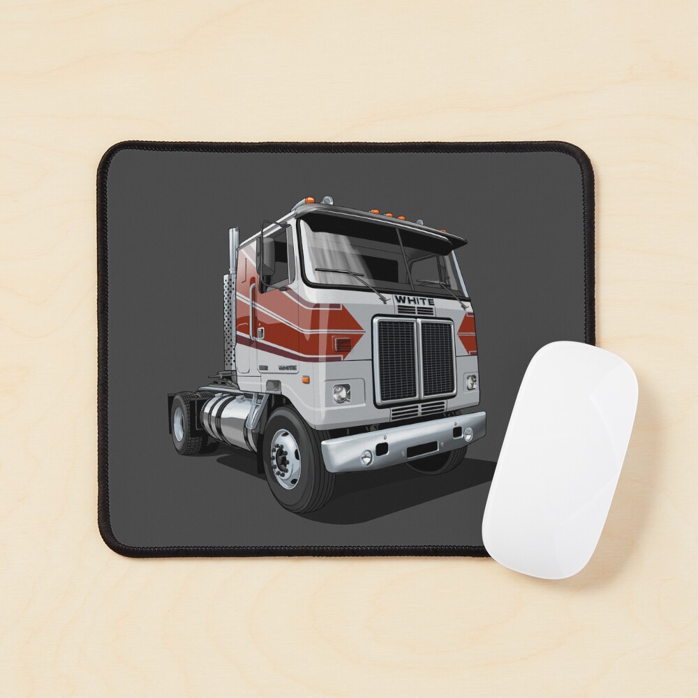 "1980 White Road Commander 2 Cabover Truck in silver" Sticker for Sale ...