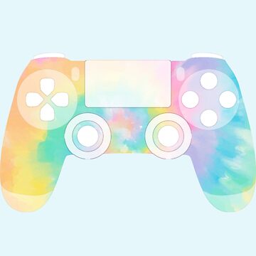 "Retro Gaming Controller Psychedelic Rainbow Tie Dye" Sticker for Sale ...