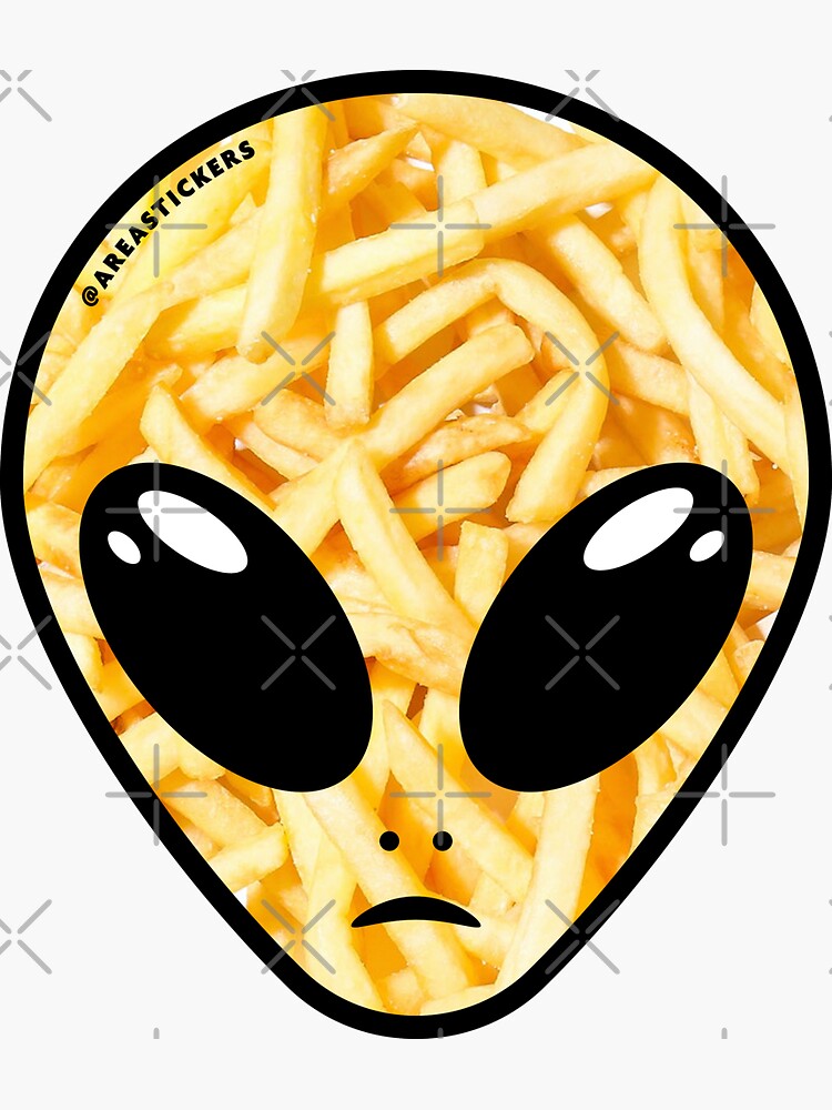 " Alien head - fries skin" Sticker for Sale by AreaStickers | Redbubble
