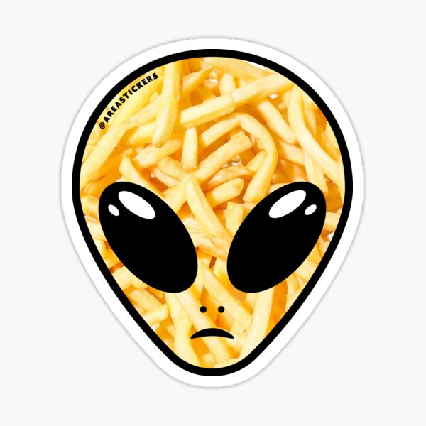 " Alien head - fries skin" Sticker for Sale by AreaStickers | Redbubble