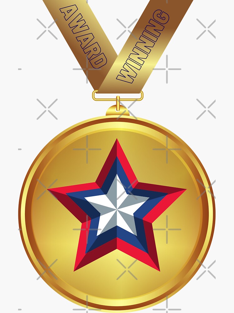 "AWARD WINNING STAR" Sticker for Sale by groovewear8 | Redbubble