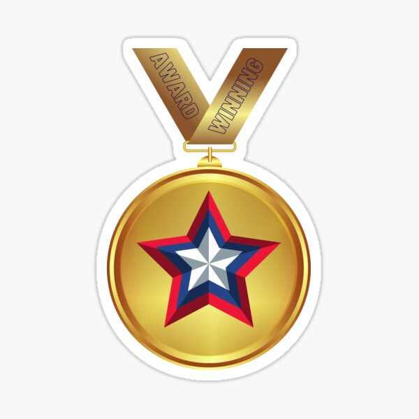"AWARD WINNING STAR" Sticker for Sale by groovewear8 | Redbubble