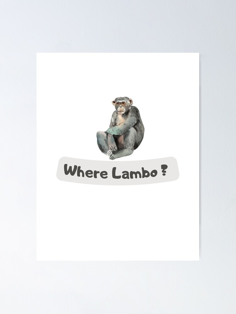 "Where Lambo? Monkey | Meme Where Lambo Crypto | Funny Design ...