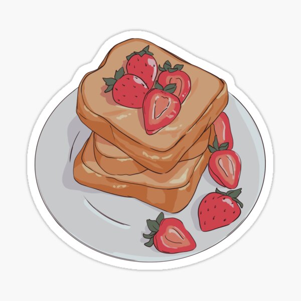 "90s Anime Strawberry Toast Aesthetic" Sticker for Sale by ...