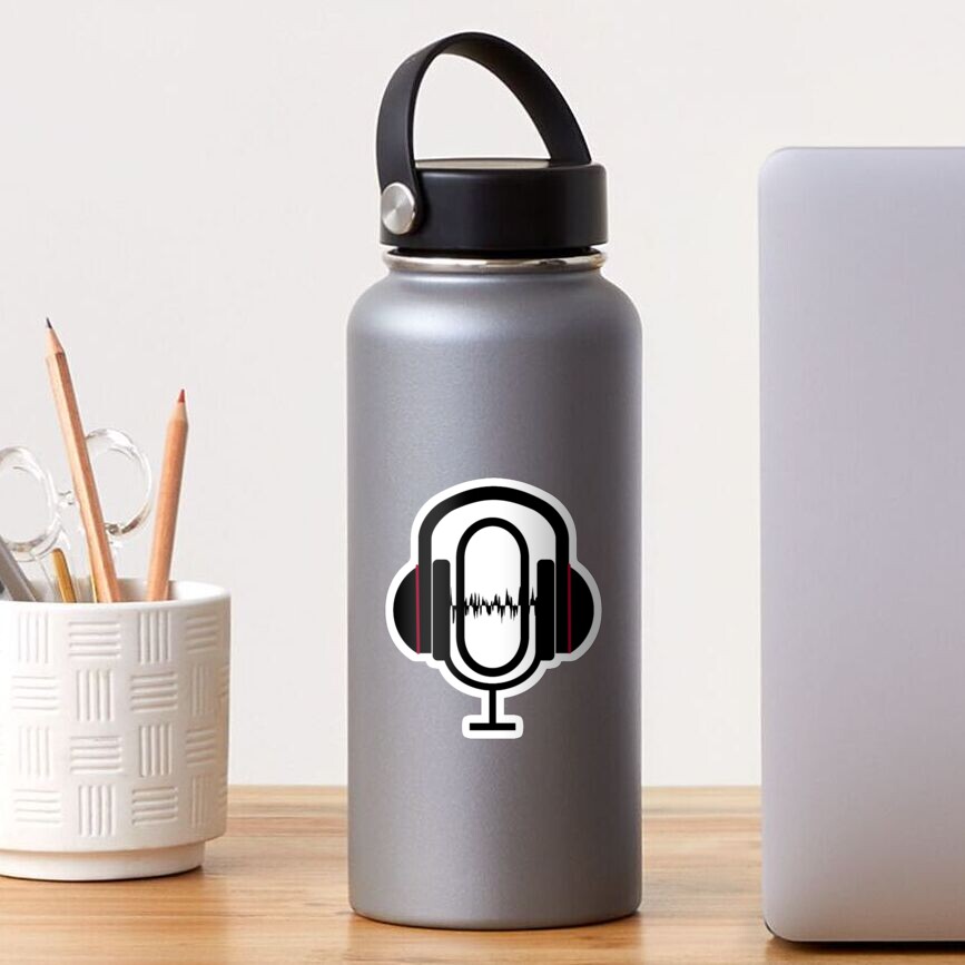 "Headphones, Microphone, and Waveform Audio" Sticker by franmcclellan ...