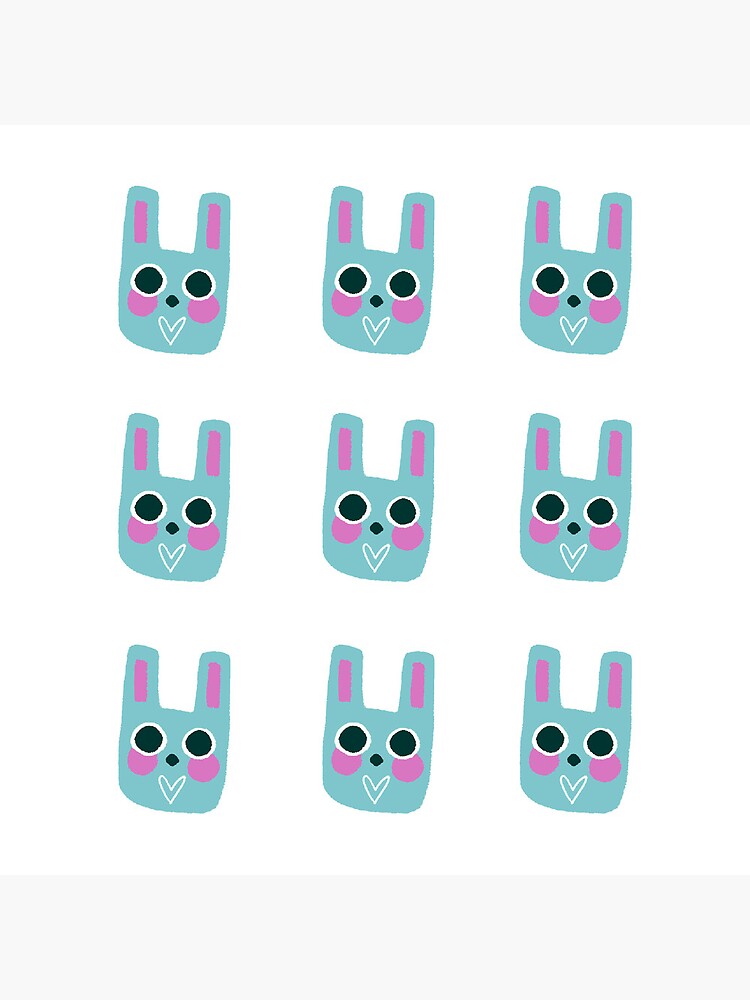 "Cute Kawaii Blue Aqua Bunny Rabbit Cartoon Sticker " Poster for Sale ...