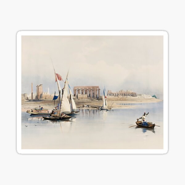 "View on the Nile. Ancient Egyptian Art" Sticker for Sale by EcoArtLab ...