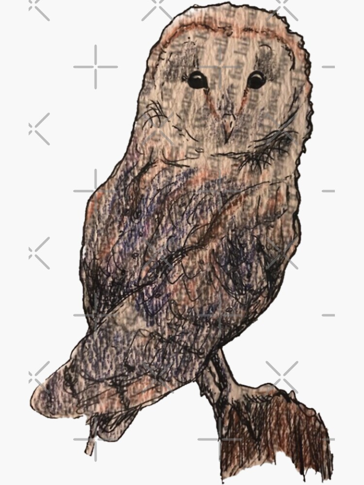 "Script Owl" Sticker for Sale by PottersArt | Redbubble