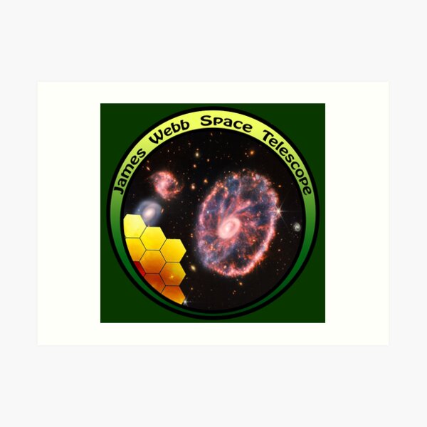 "JWST James Webb Telescope - Cartwheel Galaxy, green" Art Print for ...