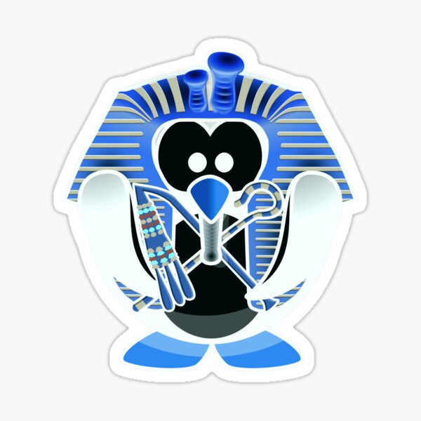 "King tut pinguin blue" Sticker for Sale by E-art5 | Redbubble