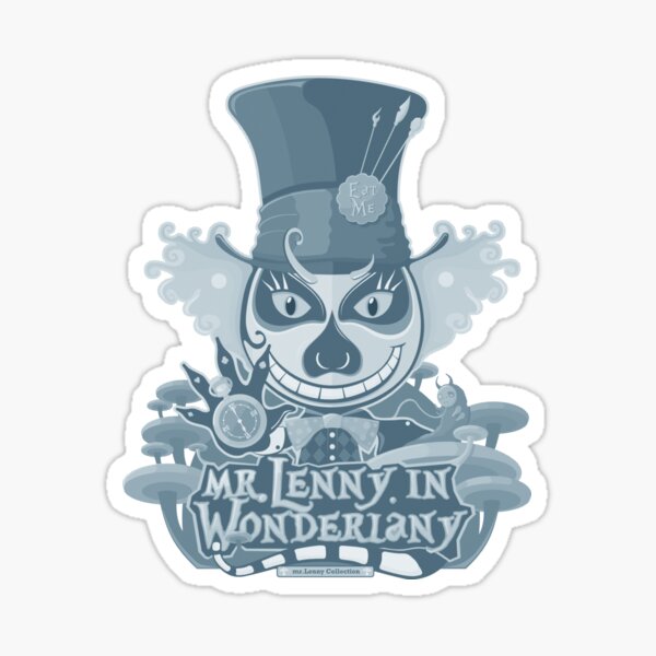 "mr.Lenny in Wonderlany / blue with logo" Sticker for Sale by mr-Lenny ...