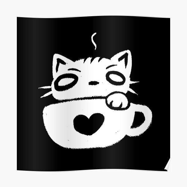 "Catfe - Cat & Cafe'" Poster for Sale by zachsymartsy | Redbubble