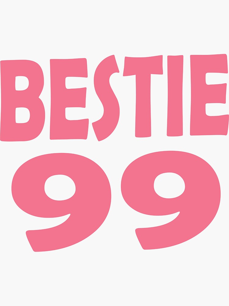 "Bestie 99 White Matching Pink Pattern" Sticker for Sale by Poucepouce ...
