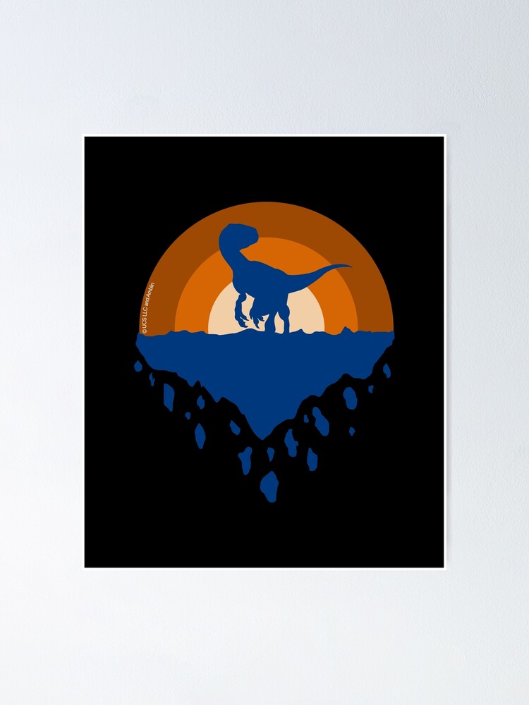 "Blue Raptor Velociraptor Dinosaur Jurassic Park" Poster for Sale by ...