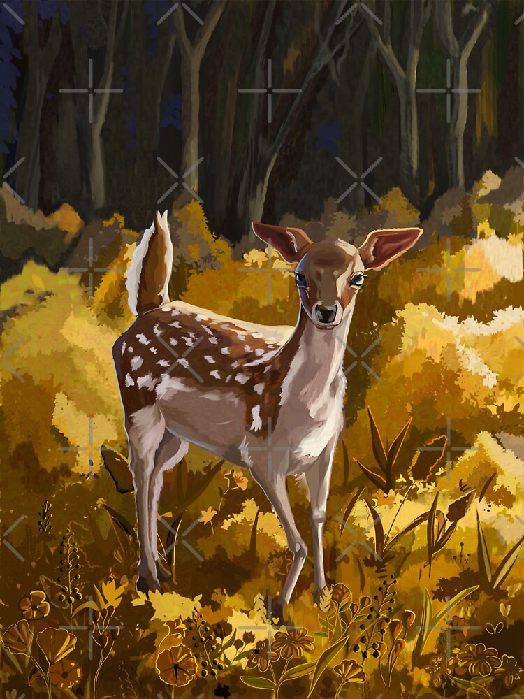 "Fawn standing in a field of grass and flowers| Baby Deer| Woodland ...