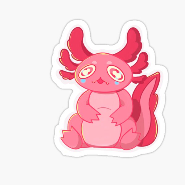 "Pink Axolotl Sticker" Sticker for Sale by Nekubles | Redbubble