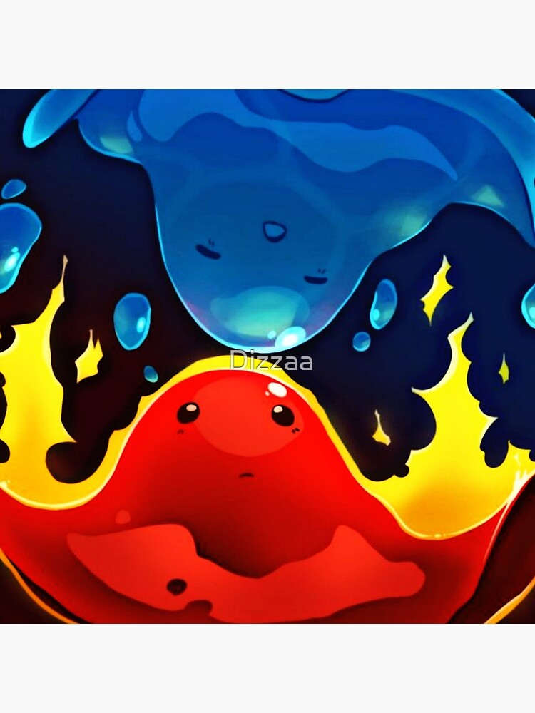 "Fire and Water Slimes" Poster for Sale by Dizzaa | Redbubble